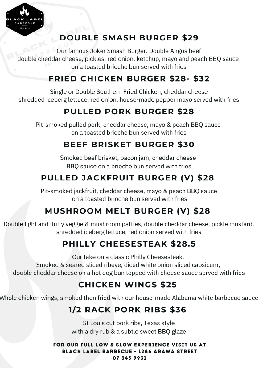 BBQ Joint Menu