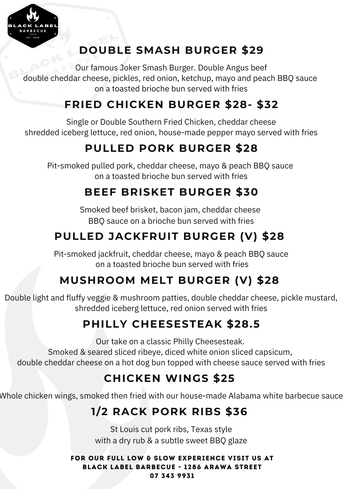 BBQ Joint Menu