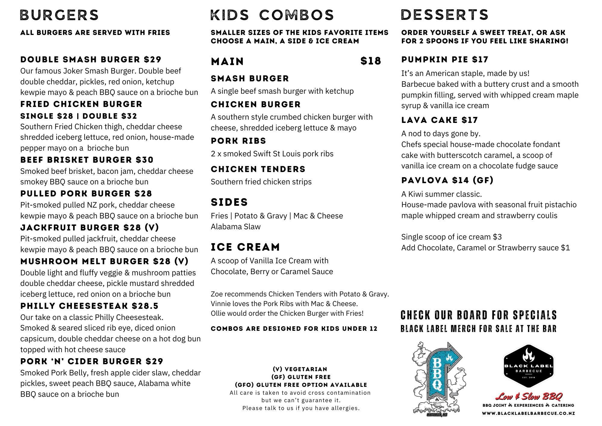BBQ Joint Menu